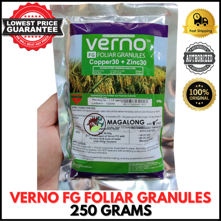 VERNO FG FOLIAR GRANULES (COPPER 30 + ZINC 30) - 1 sachets x 250grams ...
