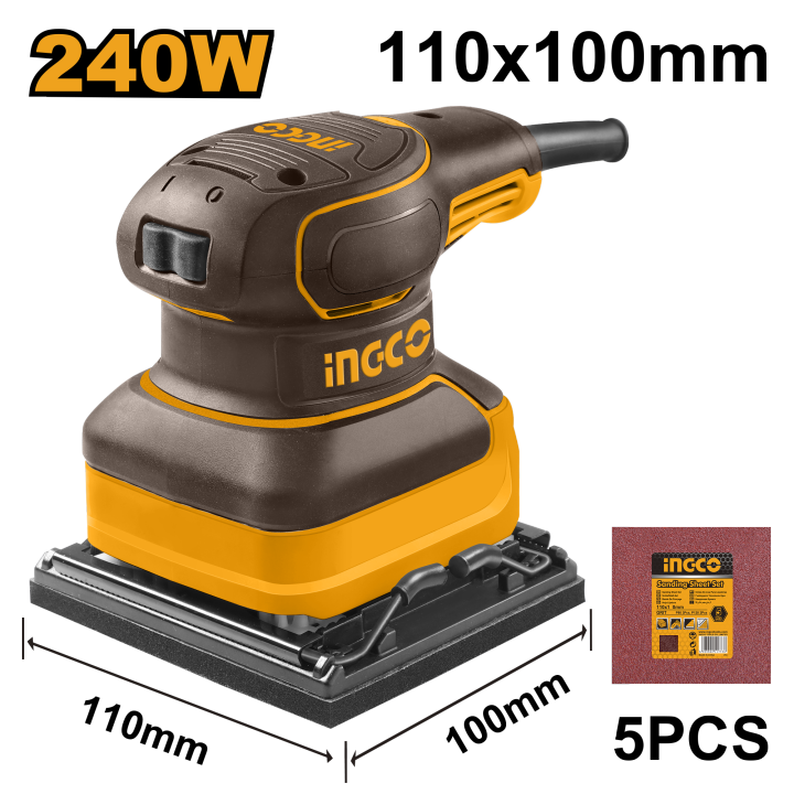 Ingco Electric Palm Sander Wood Finishing Tool Sanding Machine 240W ...