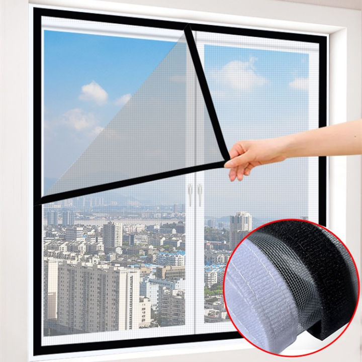 Window Screen Net with Velcro Self-Adhesive Anti-Mosquito Window Net ...