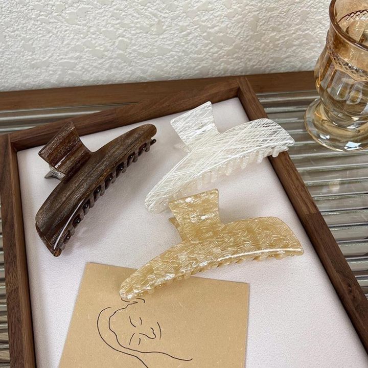 Lattice Shark Clips Elegant Acetate Hair Claws For Girls Grid Hairpins ...