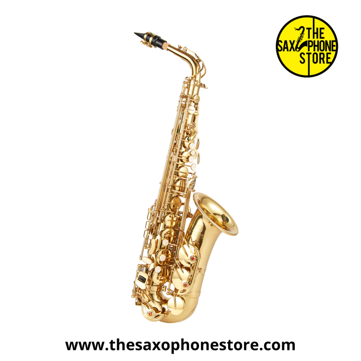 Aeolus Alto Saxophone N°350, Gold Lacquered finish, Large Bell, Double ...