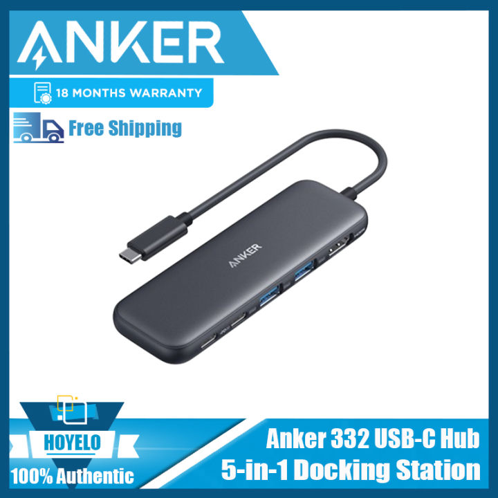 Anker 332 PowerExpand+ 5-in-1 USB-C Hub with 4K USB-C to HDMI, and 3 USB 3.0 Ports (A8355 ...