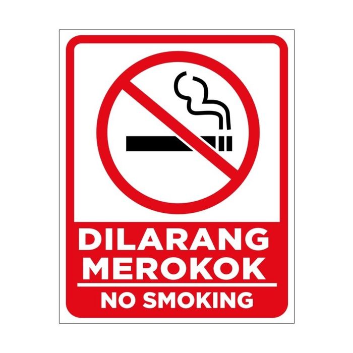 STIKER DILARANG MEROKOK / NO SMOKING Uk. 20 x 25 CM SIGN RAMBU K3 ...