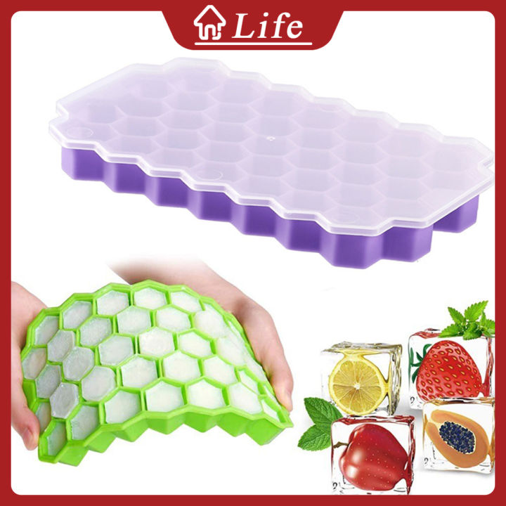 Honeycomb Ice Cube Molder 37 Grid Tray Silicone Ice Cube Molder Tray ...
