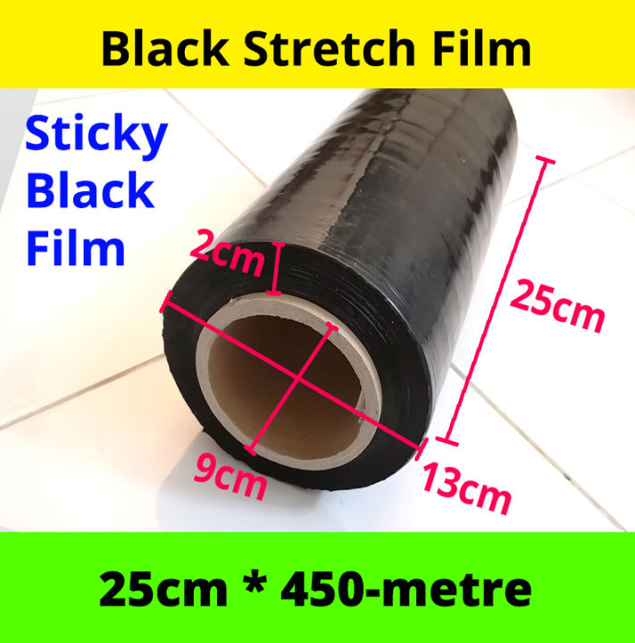 25cm Black Stretch Film Courier Packing Black Wrapping Film Packing ...