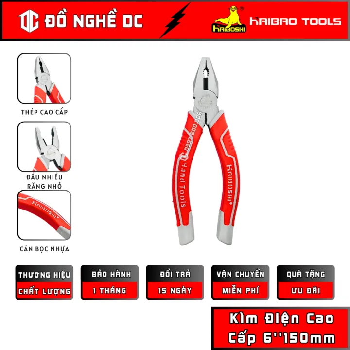 Kìm Điện, Kềm Răng, Kìm Cắt Cao Cấp 6''150mm HB-106K HAIBAO TOOLS Thép ...