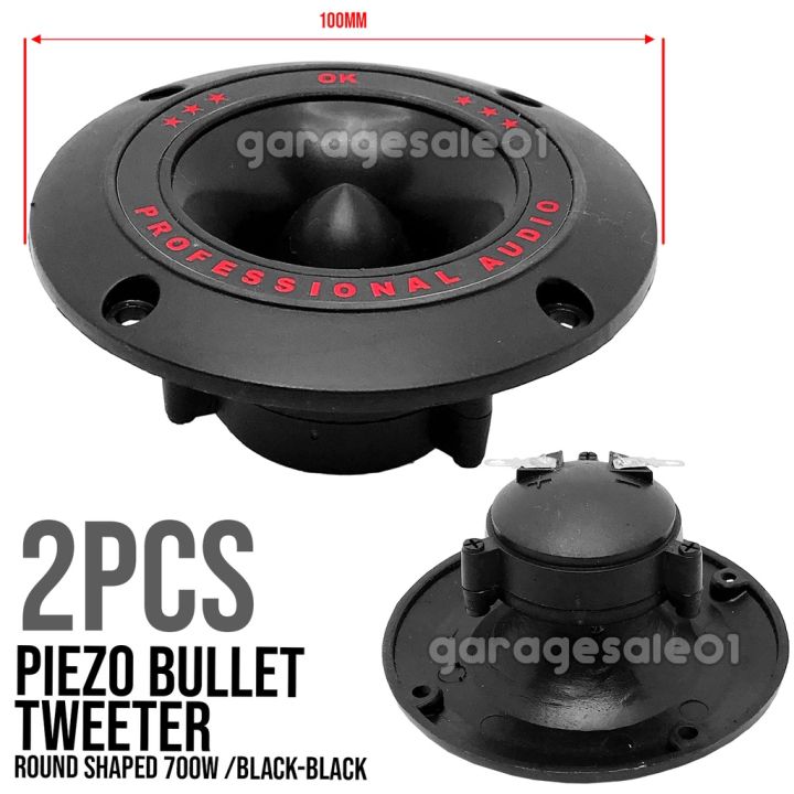 2PCS Round Piezo Bullet Tweeter Black 700W Heavy Duty | Lazada PH