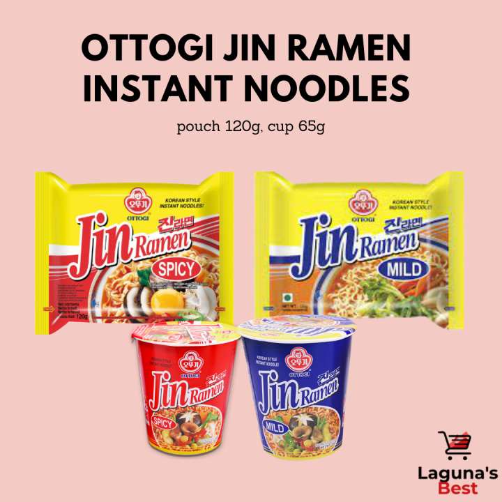 Ottogi Jin Instant Ramen Noodles 120g and Jin Ramen Cup Noodles 65g ...