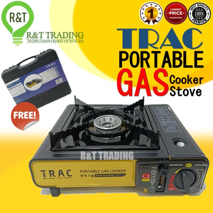 TRAC Portable Gas Stove Gas Cooker & 4bottles 230g Butane Gas Fuel [Korean Technology ] for ...