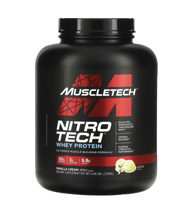 (Free Creatine Sachets) MuscleTech Nitro Tech Whey Protein Powder ...
