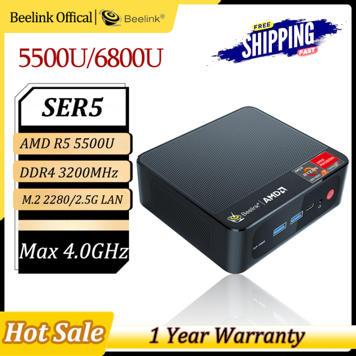 Beelink SER5 MAX AMD Ryzen 7 6800U/Ryzen 5 5500U DDR4 3200MHz M.2 ...
