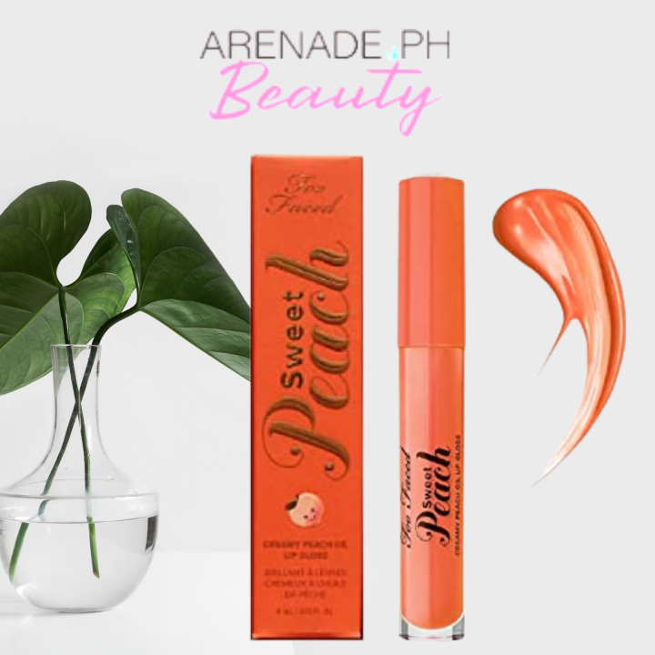 Too Faced Sweet Peach Creamy Peach Oil Lip Gloss Poppin' Peach 4ml ...