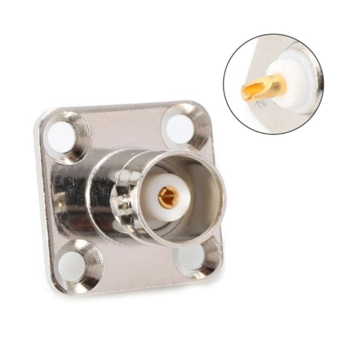BNC Female Jack With 4 Holes Flange Panel Chassis Mount Coaxial Solder ...