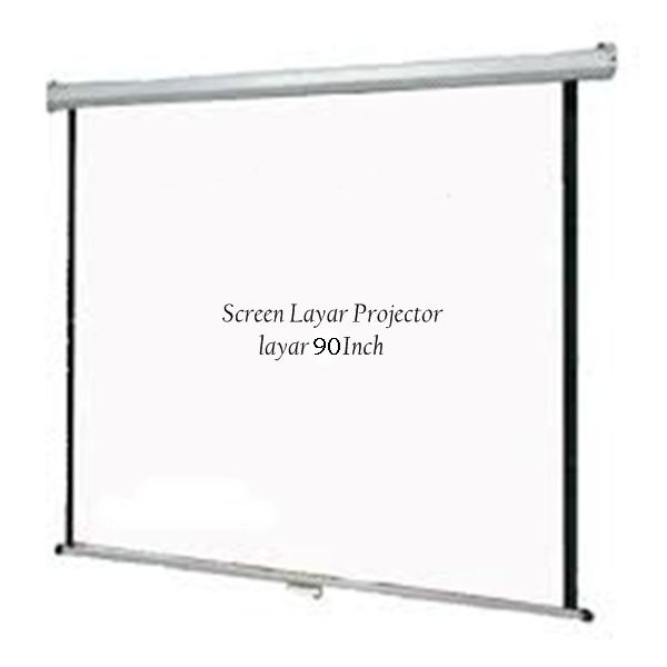 Screen Layar Projector 90 Inch 2.5m x 2.5m manual gantung sistem ...