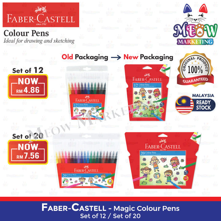Faber Castell Magic Colour Marker Pen - Set of 12 / Set of 20 | Lazada