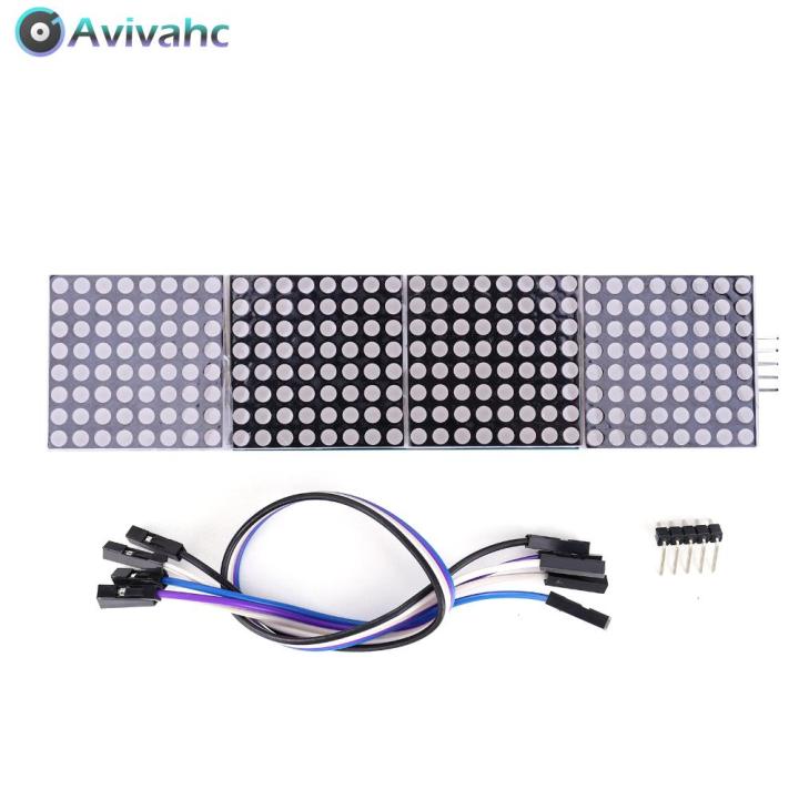 4 IN 1 Display Dot Matrix Module 5V โมดูลไมโครชิพเดี่ยวควบคุม MAX7219 ...