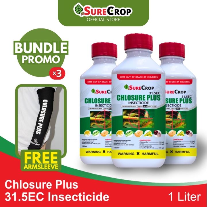 Chlosure Plus 31.5 EC Insecticide with FREE Armsleeve, Sure Crop, (1L x ...