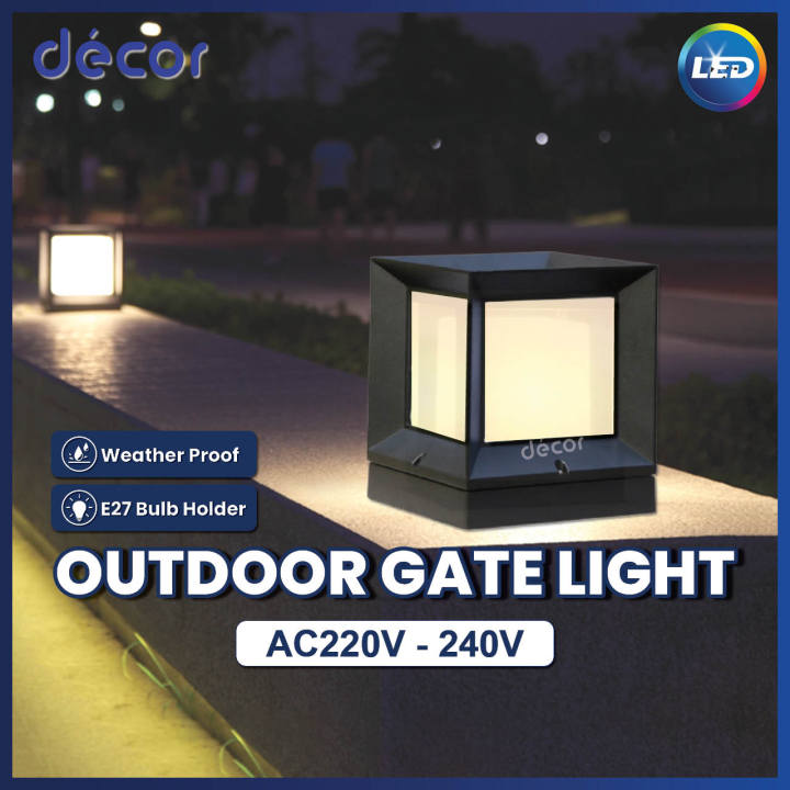 Outdoor Gate Light Weather Proof Outdoor Gate Lamp LED Pillar Light E27 ...