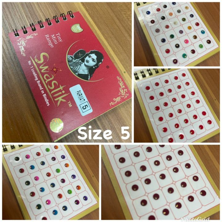 BD17 Bindi/ Pottu/ Sticker Pottu Booklet Swastik Single Stone spiral ...