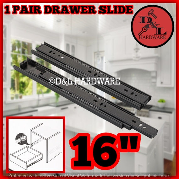 D-2508 1 PAIR DRAWER SLIDE ROLLER DRAWER GUIDE 3 FOLD 16" INCH | Lazada PH