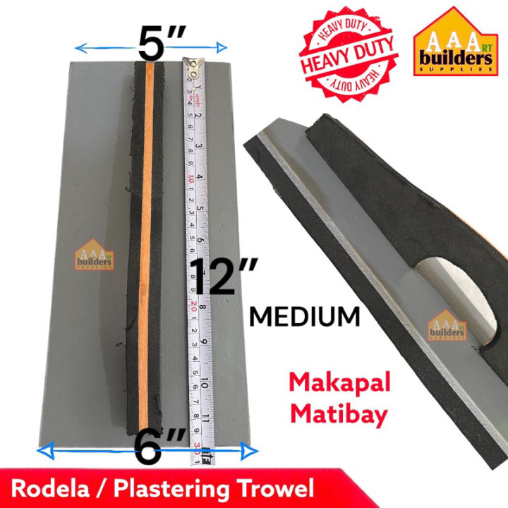 Rodela Kahoy/ Rodelang Bakal / Kutsara / Plastering Trowel Cement Trowel with RUBBER Heavy Duty ...