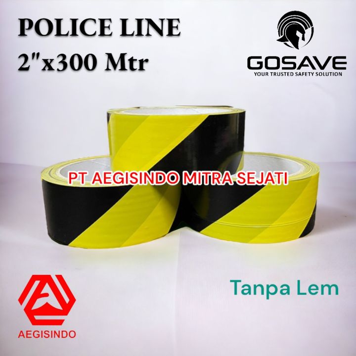 Police Line 2 Inch x 300 Meter Hitam Kuning Barricade Garis Polisi ...