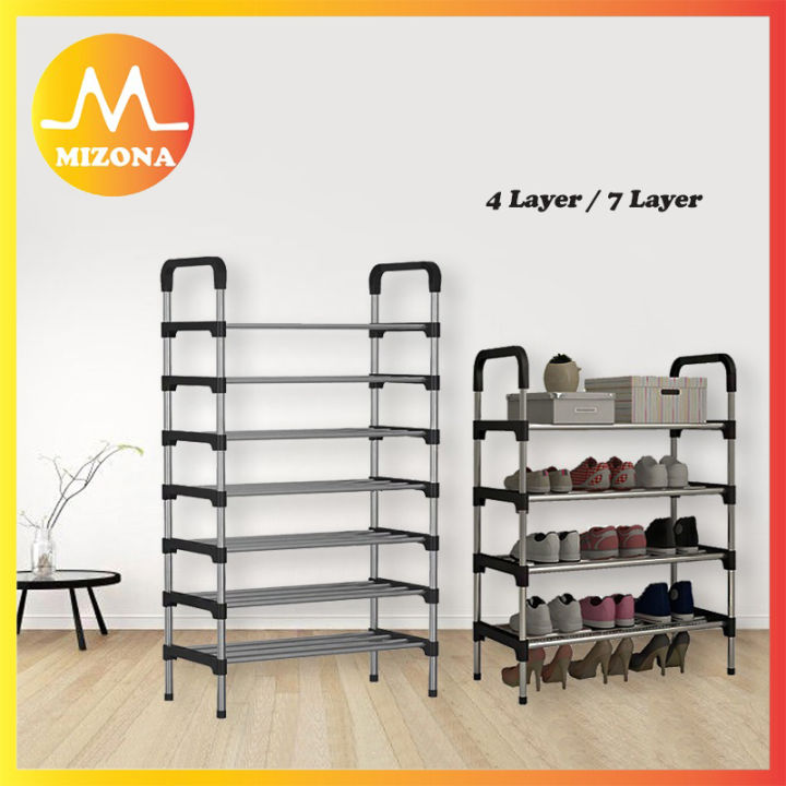 MIZONA 4 Layer / 7 Layer Shoe Rack Household Shoe Cabinet Multipurpose ...