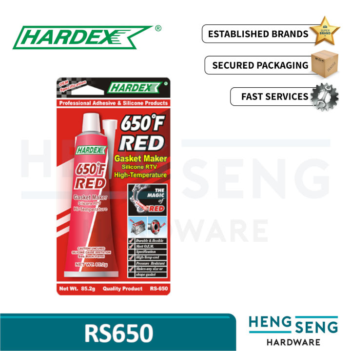 Hardex High Temperature 650°F Red Silicone RTV Gasket Maker - RS-650 ...