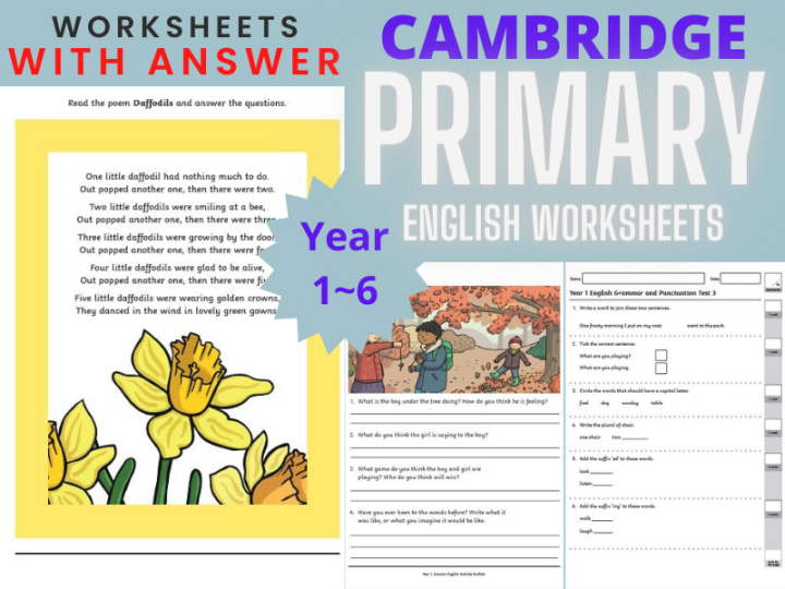 Cambridge Primary Year 1~6 English Worksheets (hardcopy) | Lazada