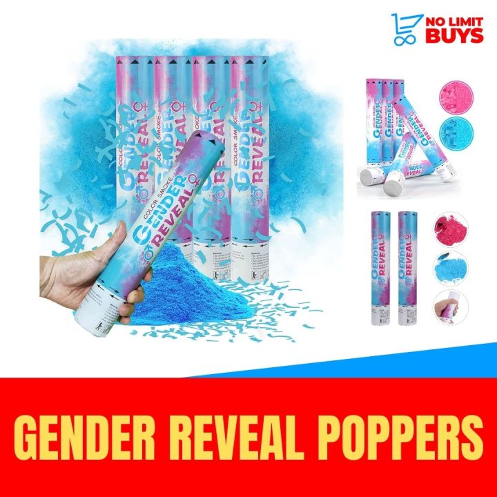GENDER REVEAL SMOKE BOMB CONFETTI POPPERS HIGH QUALITY POPPERS | Lazada PH