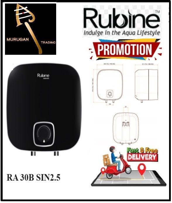 RUBINE STORAGE WATER HEATER (RA 30B / RA 30W ) 30 LITERS With ...