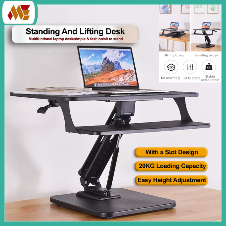 Solid Standing Height Adjustable Computer Table / Laptop Table Riser ...