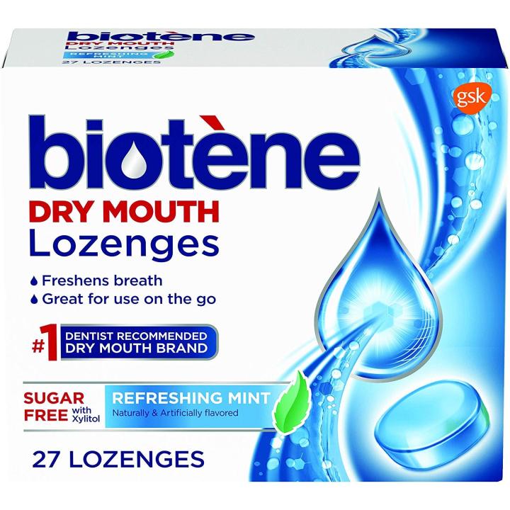 ลูกอมชุ่มปาก Biotene สำหรับท่านที่ปากแห้งน้ำลายน้อย กล่องบรรจุ 27 เม็ด ...