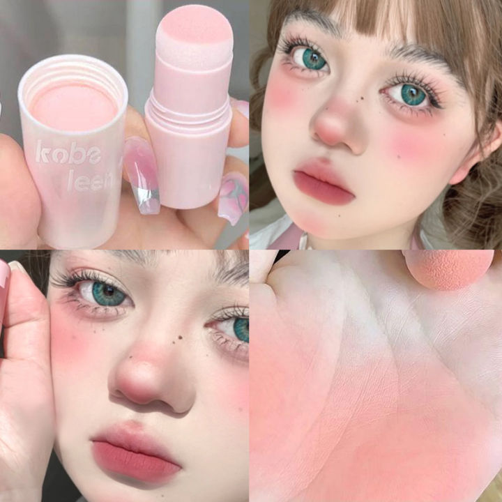 Creative Soft Sponge Blush Stick Double-ended Natural Peach Pink Shadow ...