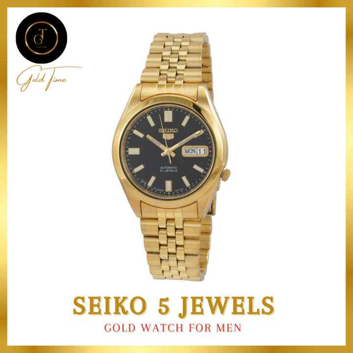 Seiko 5 Gold SNXS73 Automatic Black Dial Stainless Steel Watch | Lazada PH