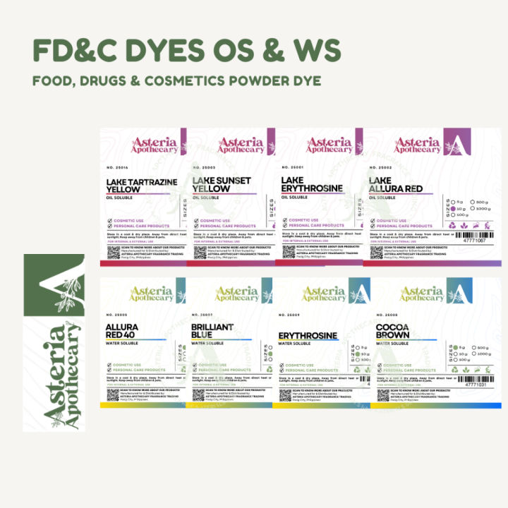 FD&C Powder Dyes (Oil Soluble) 5g & 10g - Asteria Apothecary | Lazada PH