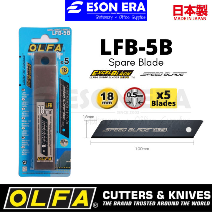 Olfa LFB-5B Low Friction Blade 18mm Made in Japan Cutter Knife Pisau | Lazada