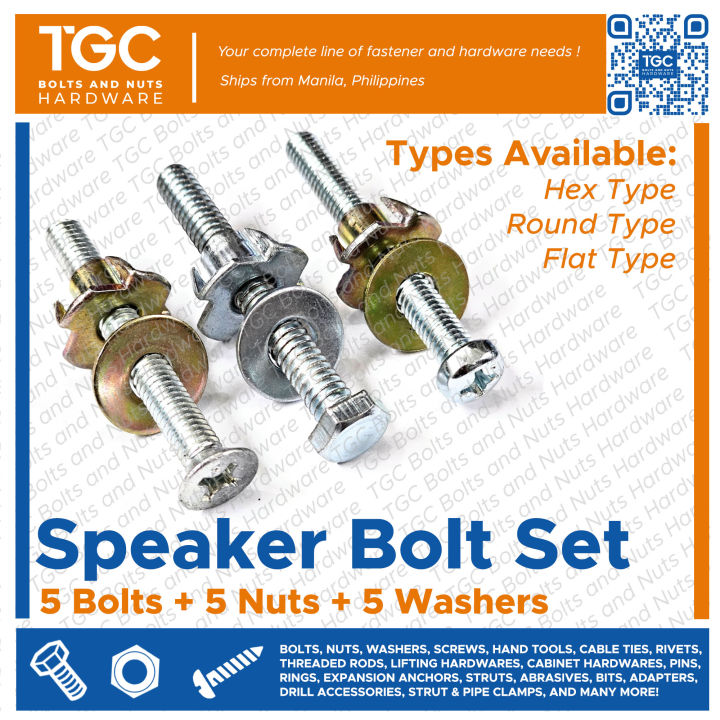 TGC 5SETS Speaker Bolt / T-nut with Bolt for Speakers / Tnut with Screw ...