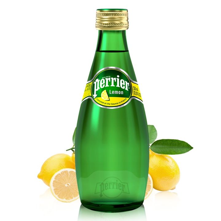 Perrier Sparkling Natural Mineral Water Lemon Bottle 330ml | Lazada PH