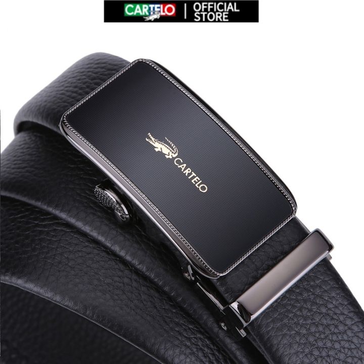 CARTELO เข็มขัดรัดเอวสำหรับผู้ชาย Hi-end Auto Buckle เข็มขัดแฟชั่นสบาย ๆ | Lazada.co.th