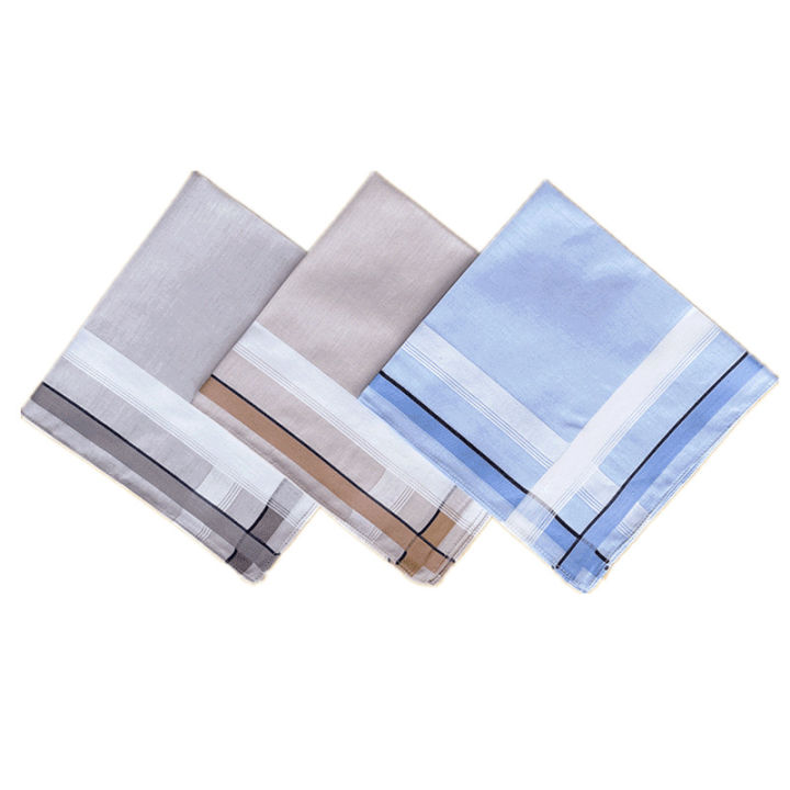 3Pcs 43x43cm Square Plaid Stripe Handkerchiefs Men Classic Vintage ...
