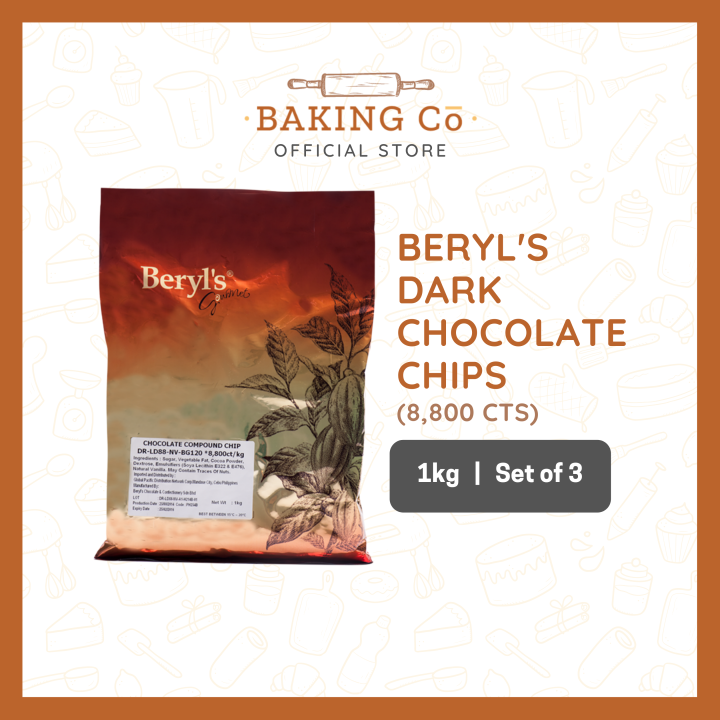 Beryl's Dark Chocolate Chips 8800cts - 500g | 1kg | Bundle (set of 3 ...