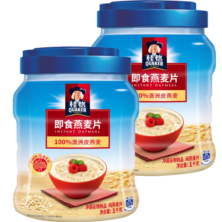 QUAKER/ Quaker original instant oatmeal 1000g*2 cans of oatmeal for ...