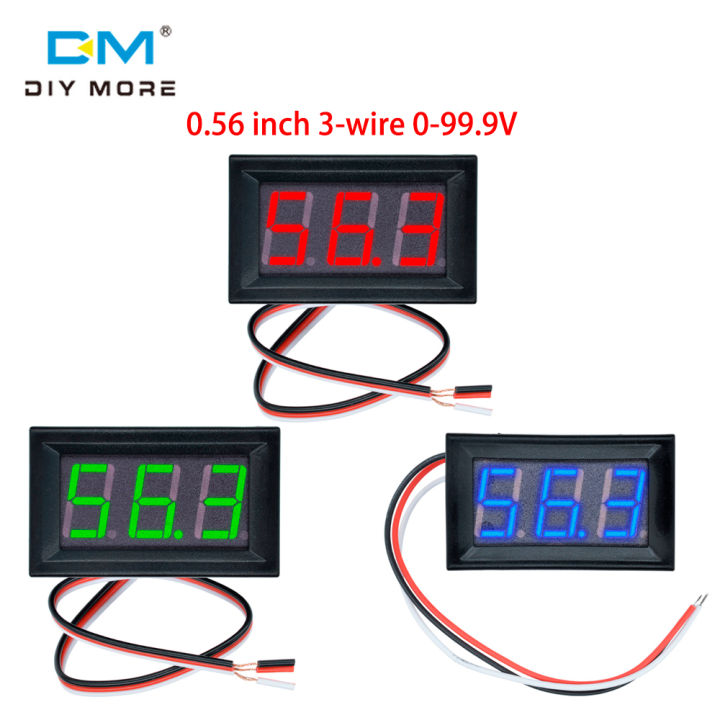 Original diymore Led digital green blue red 3 wire 0.56 Inch 0-99.9V ...