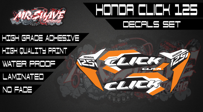 Honda Click 125 Stock Decals Set (Orange) | Lazada PH