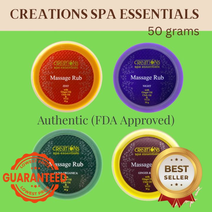 Original Creations Spa Essentials Massage Rub (50g) - Relaxing aroma ...