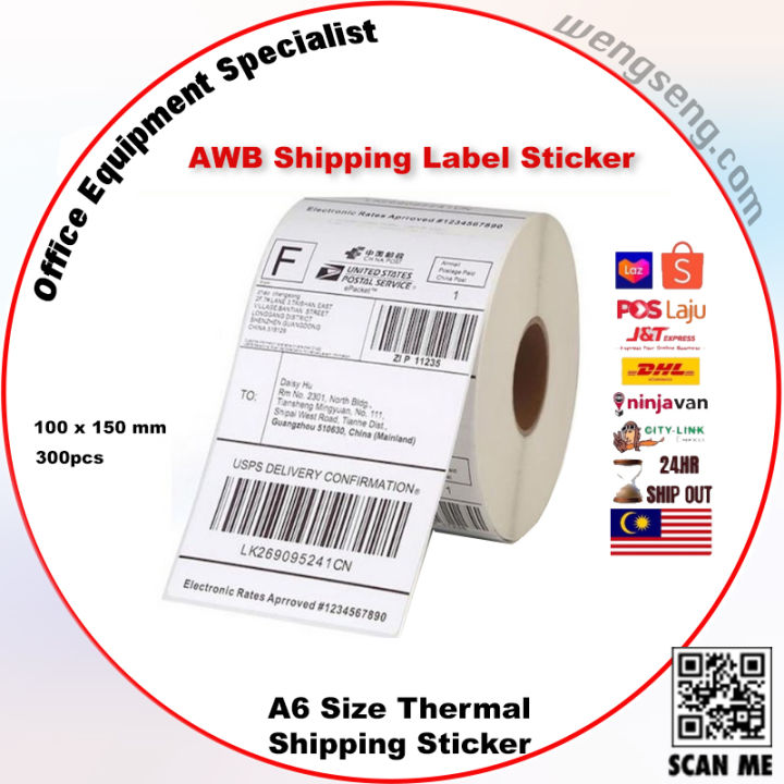 [ready stock] A6 AWB Label Paper Consignment Shipping Air Waybill Note / 100x150mm shipping ...