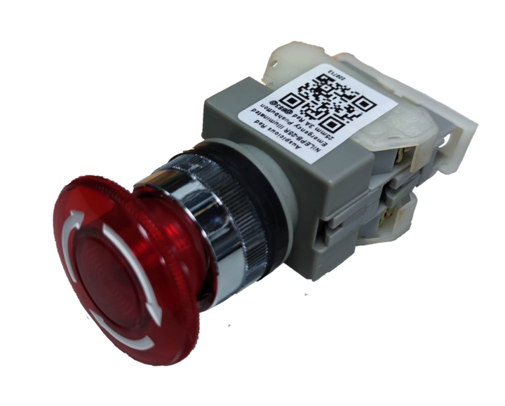 Illuminated Latching Emergency Stop Push Button 25mm, Illuminated Twist ...