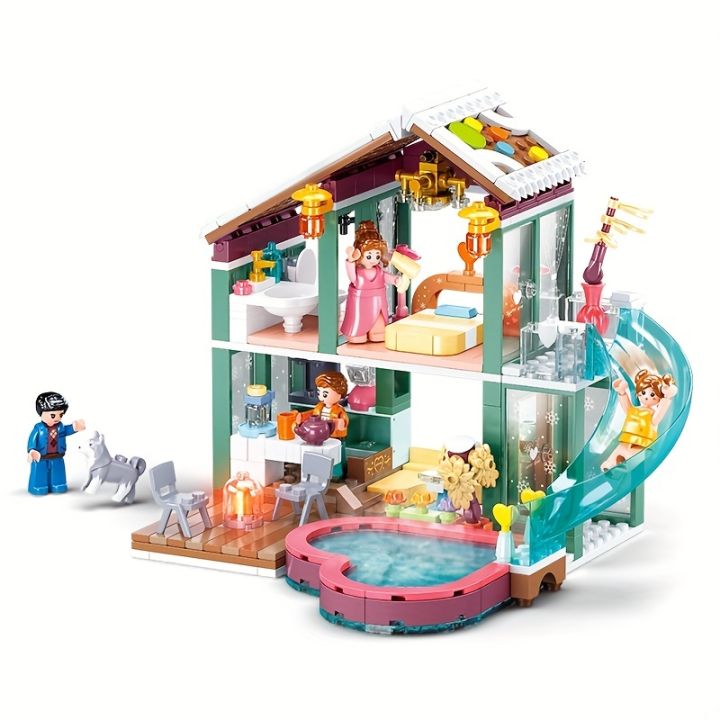Sluban 0961 Hot Spring Holiday House Building Block Toy Model ...