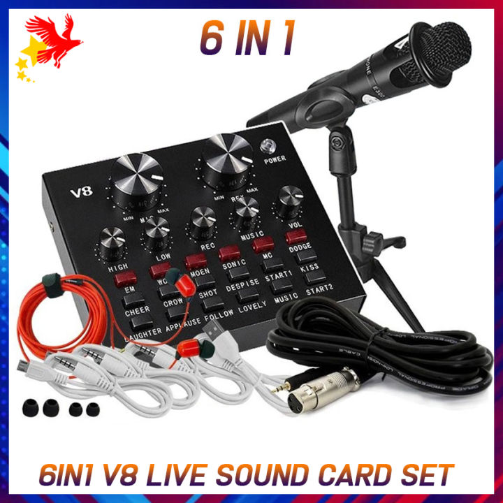 Letsview 6-in-1 Sound Card Set Studio Series Microphone Condenser ...
